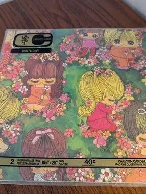 Vintage | Party Supplies | Vintage Kitsch Big Eyes Illustrated Girls ...